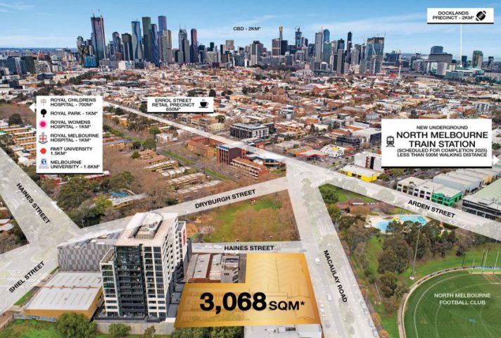 Another development site listed around new North Melbourne station ...